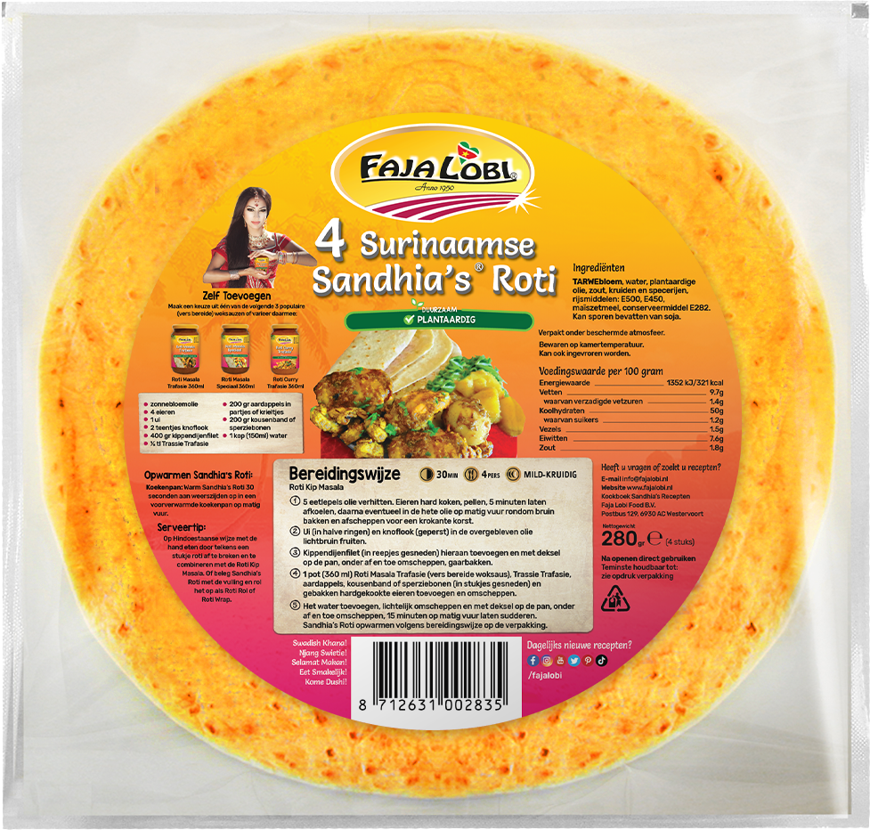 Roti Chicken Wrap - Sandhia's Recepten - Faja Lobi Sandhia's Recepten
